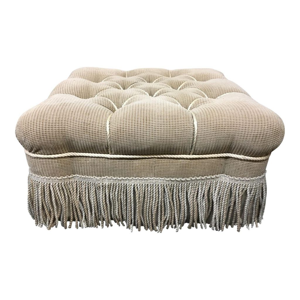 Custom Tufted Textured Ottoman - Design Plus Gallery
