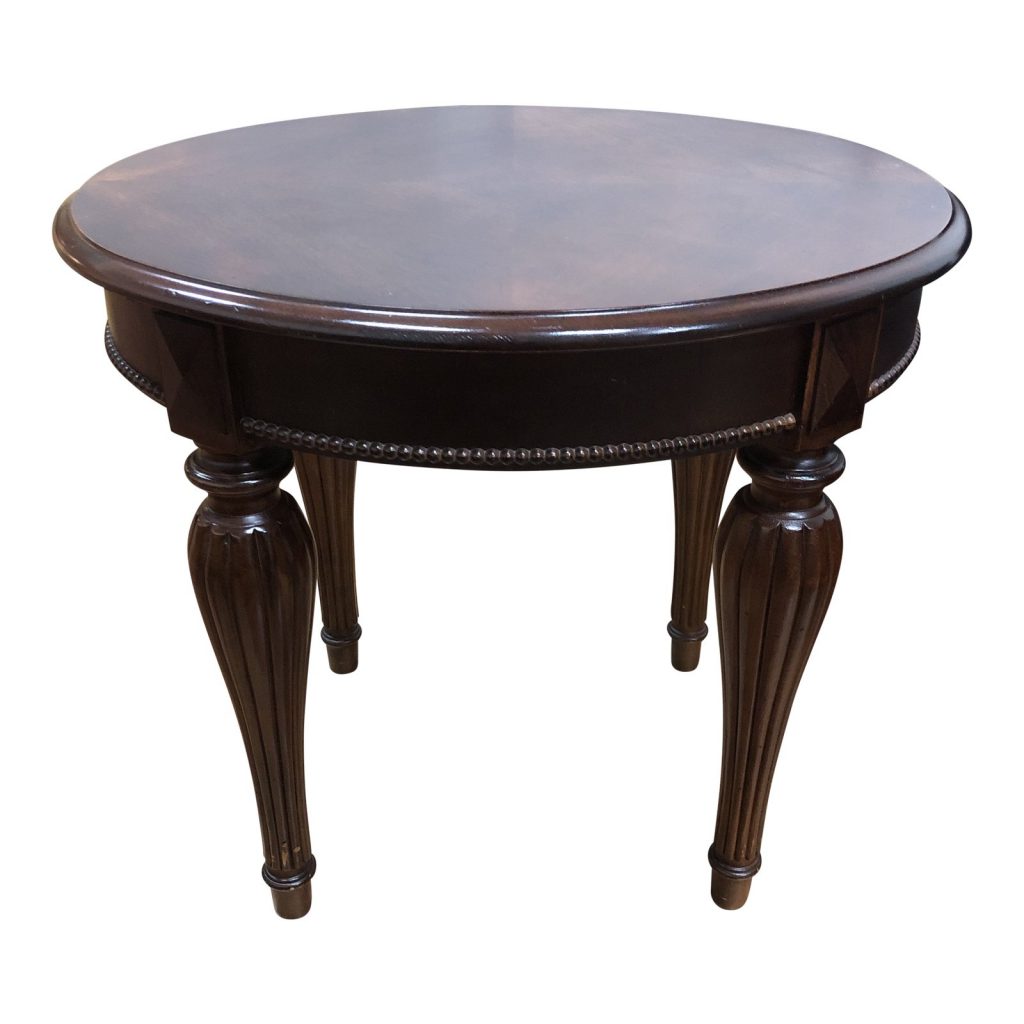Traditional Round Wood Side Table - Design Plus Gallery