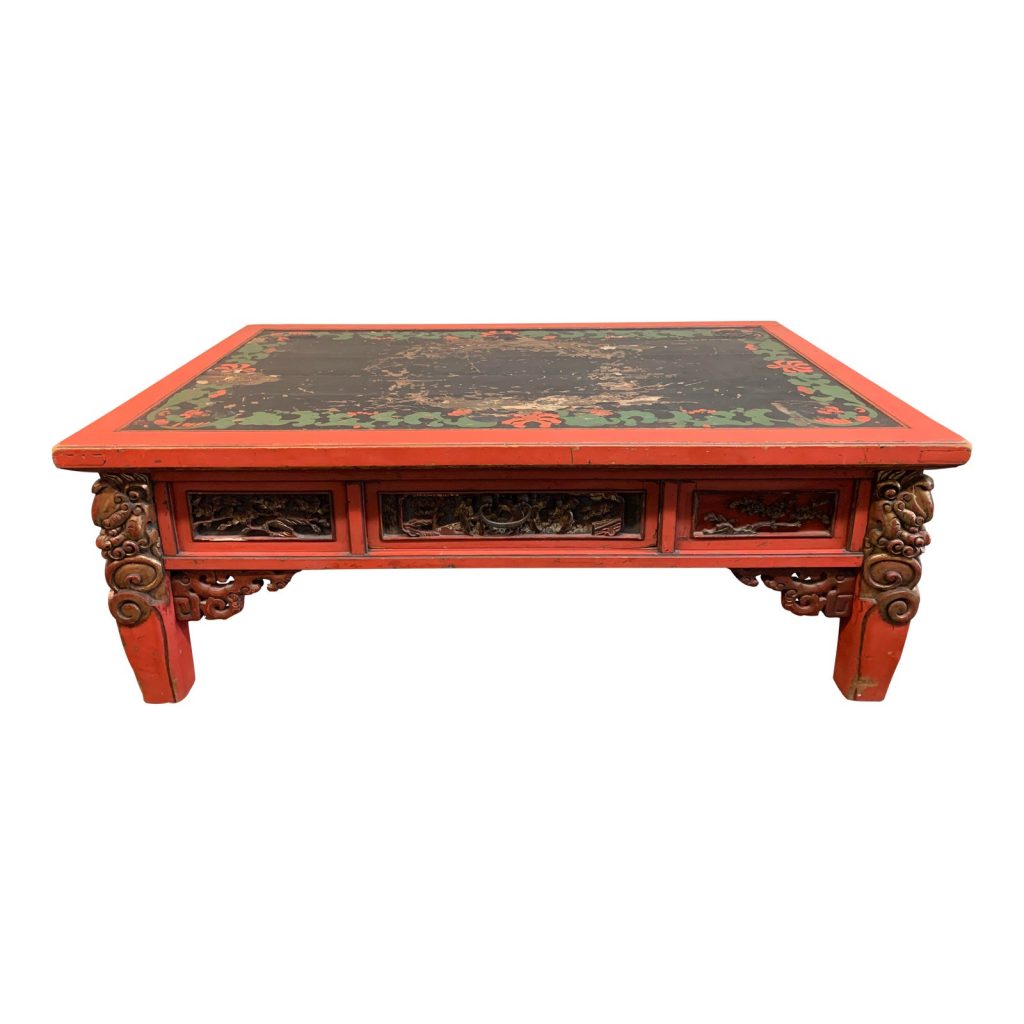 Mid-20th Century Chinese Hand Painted + Carved Coffee Table - Design ...