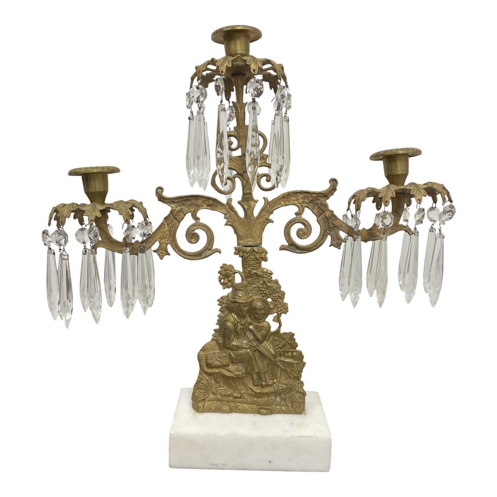 Early 19th-Century French Crystal Girandole - Design Plus Gallery