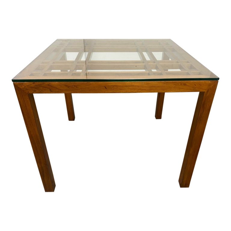 Maria Yee Glass + Trellis Square Walnut Table - Design Plus Gallery