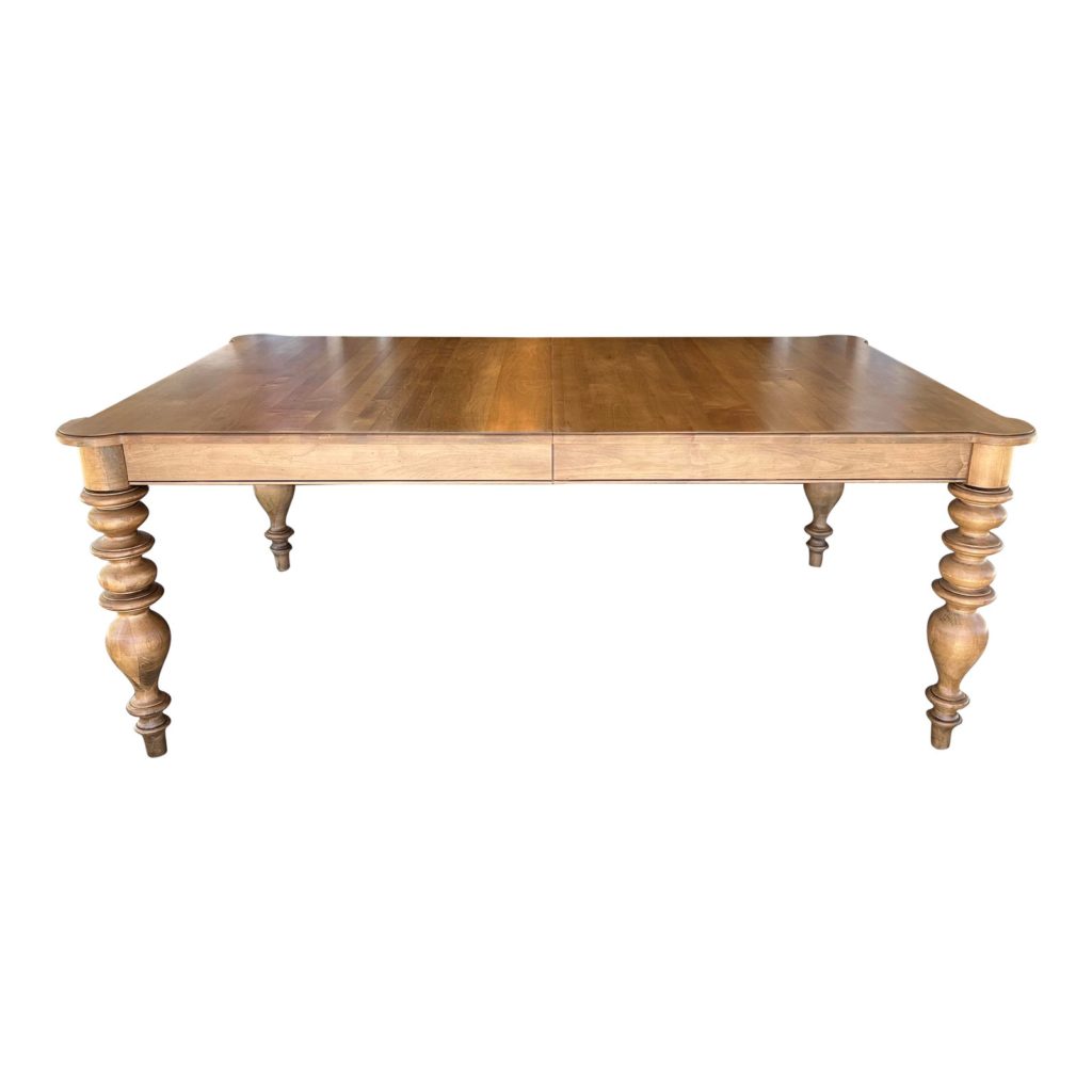 Ethan Allen Custom Classics Turret Dining Table + Set of 8 Brownstone ...