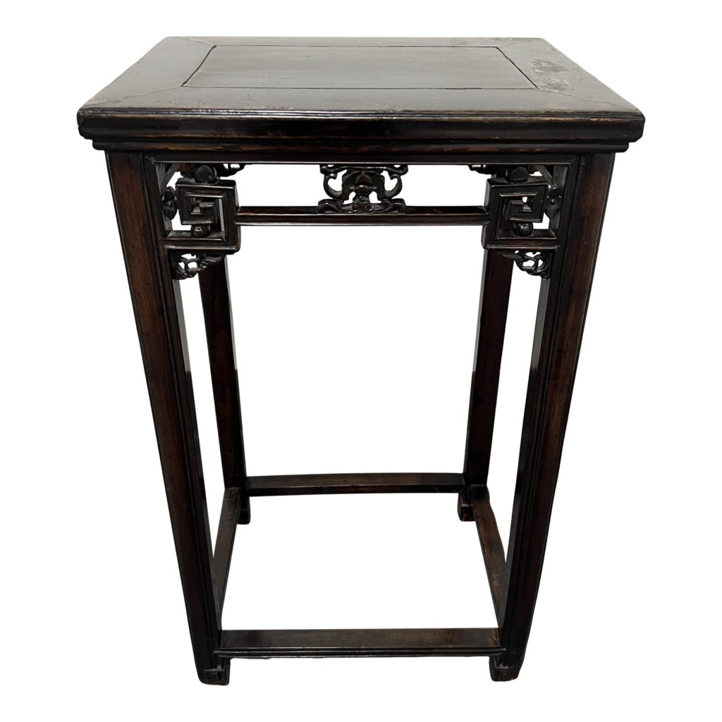 Antique Asian Wood Lacquered Pedestal Table - Design Plus Gallery