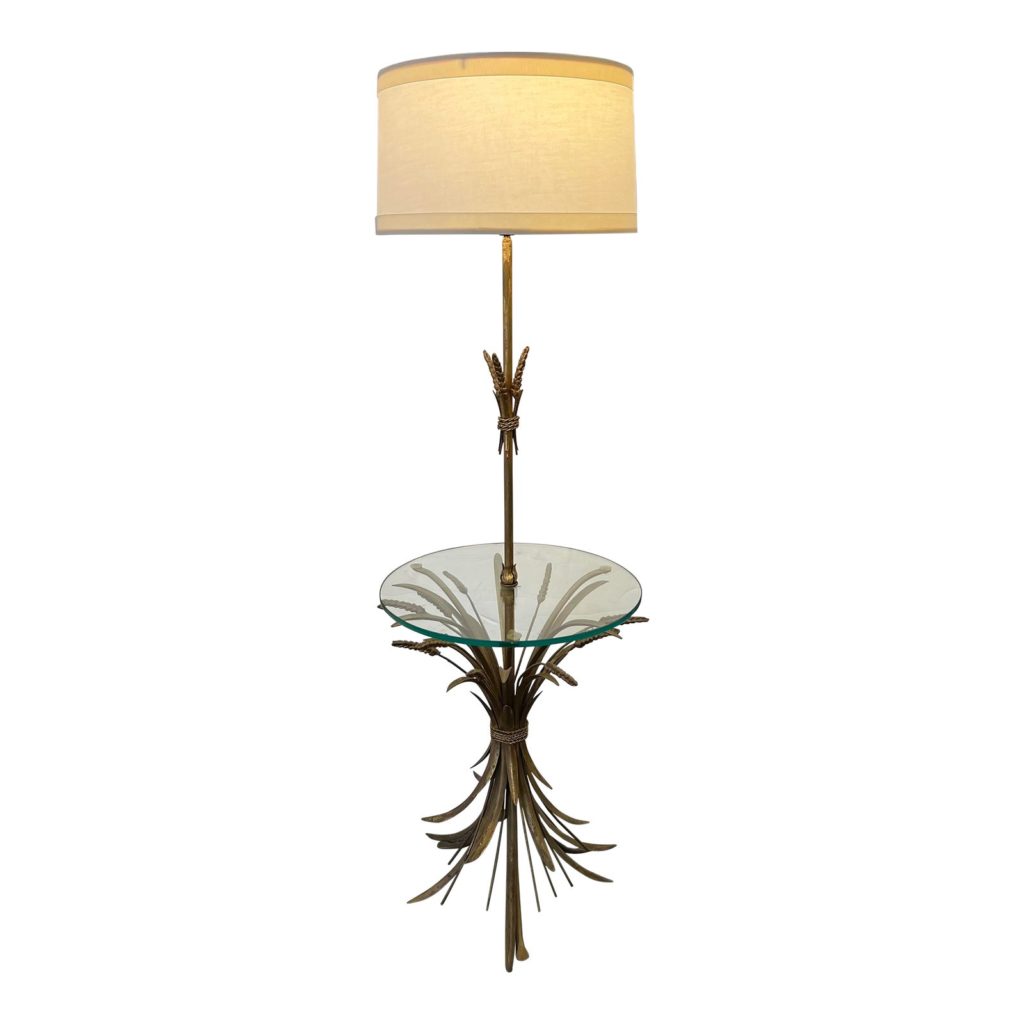 Vintage Brass Wheat Sheath Lamp Table - Design Plus Gallery