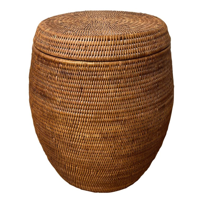Lidded Laundry Wicker Basket - Design Plus Gallery