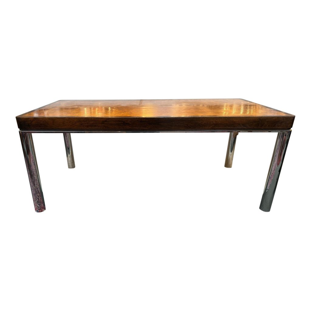 Helikon Burlwood + Chrome Executive Desk / Dining Table - Design Plus ...