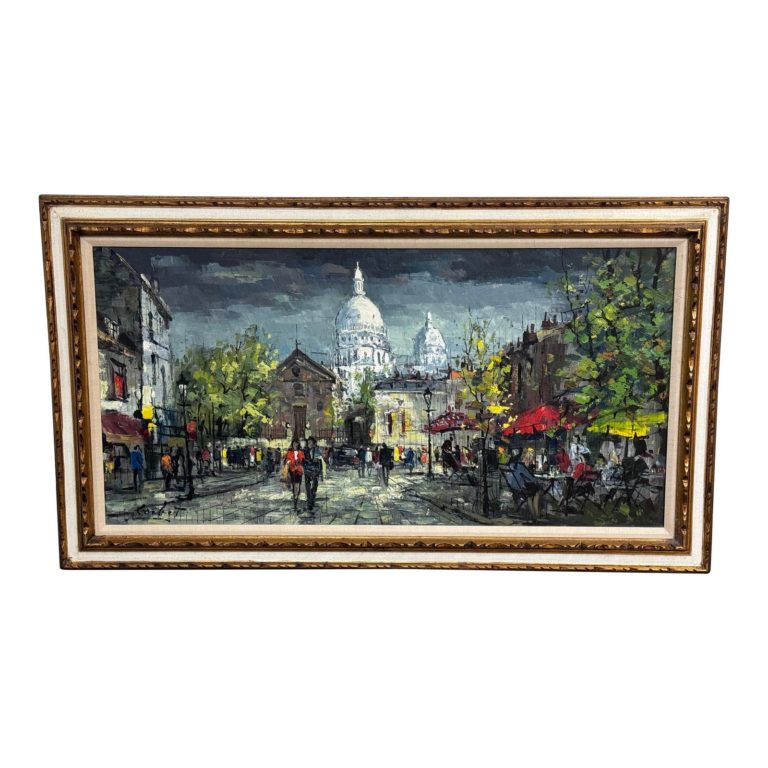 Vintage Parisian Cityscape, Signed Artist Corbet - Design Plus Gallery