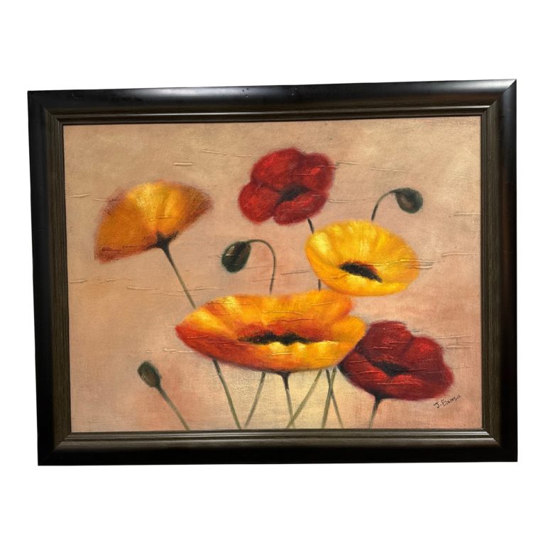 J. Baroza California Poppies Original Artwork, Signed + Framed - Design ...