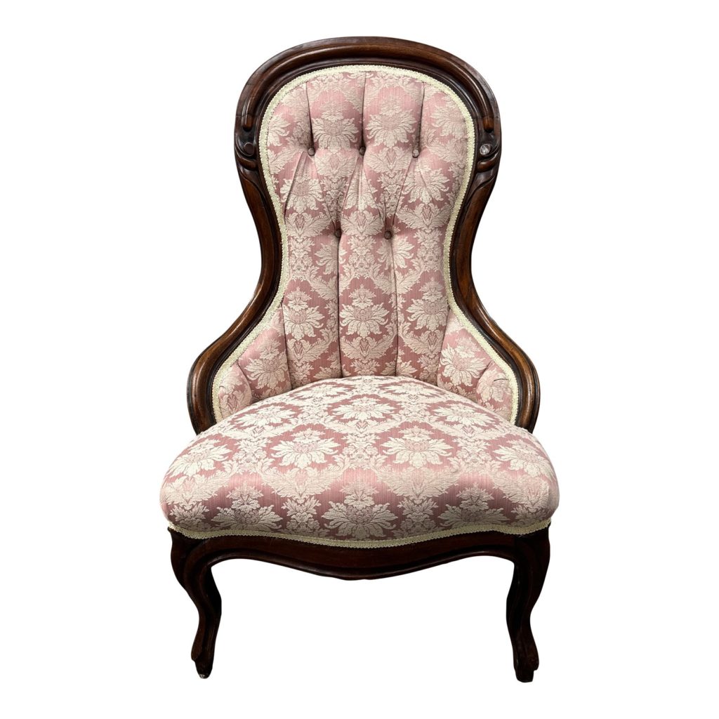 Victorian Petal Pink Spoon Back Parlor Chair - Design Plus Gallery