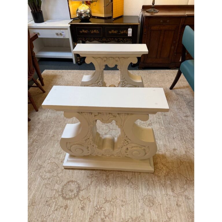 Kreiss Double Pedestal + Beveled Glass Top Dining Table. Original Price ...