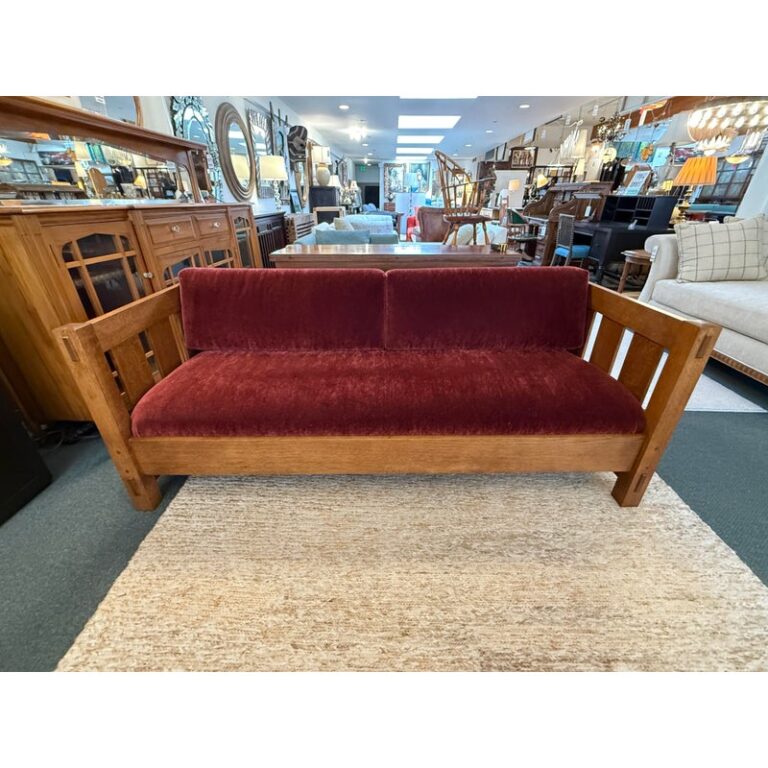 Stickley Mission Oak Wood Arts & Crafts Sofa - Design Plus Gallery