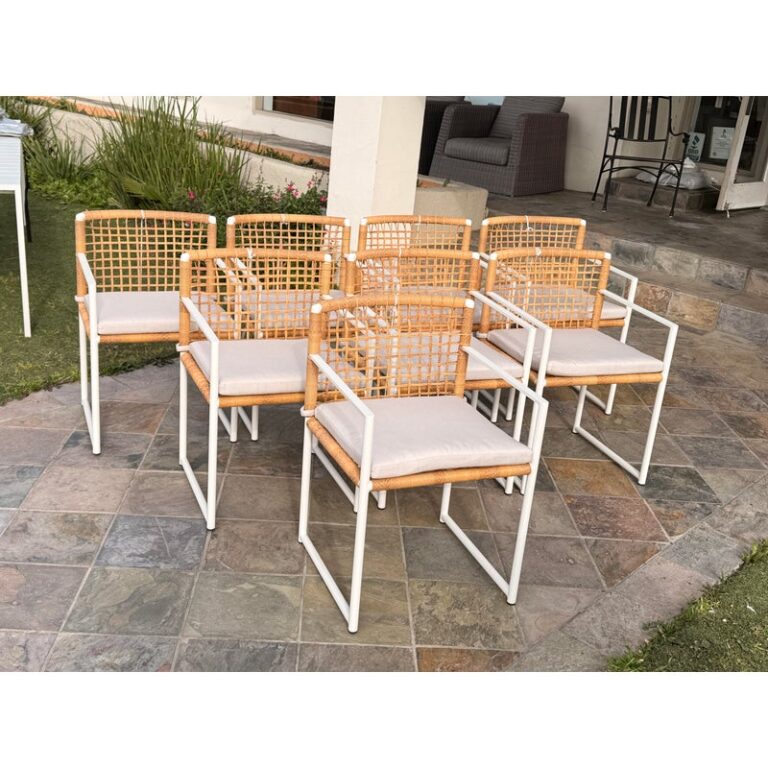 NEW Harbour Outdoor Hayden Dining Table + Loop Rattan Dining Chairs ...