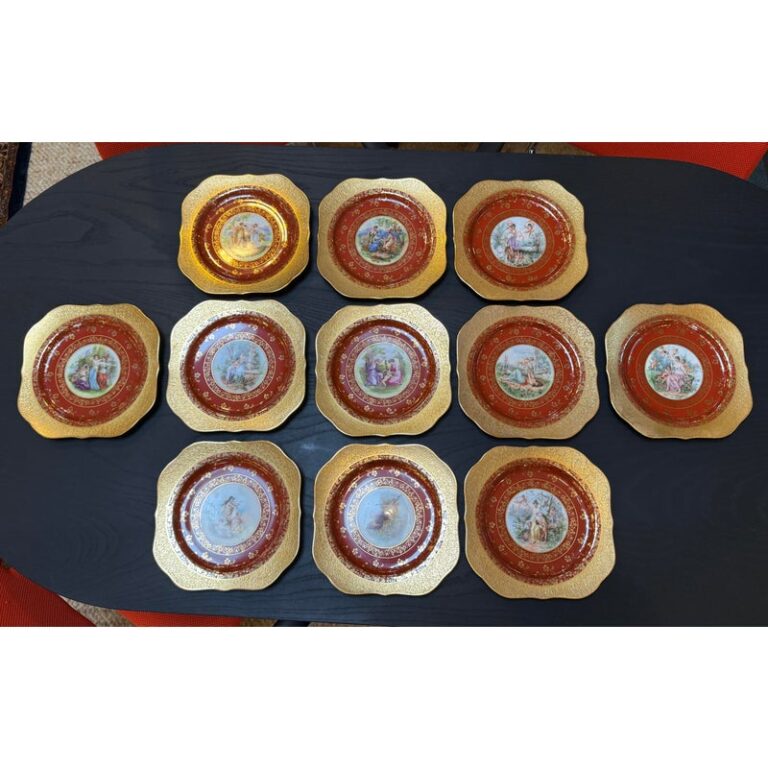 Royal Vienna Square Dessert Plates, Set of Eleven - Design Plus Gallery
