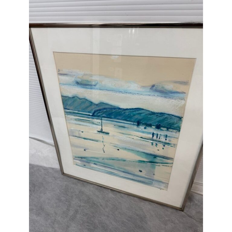 1980s Larry Welden North Shore Watercolor, Framed - Design Plus Gallery